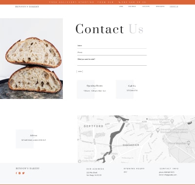 Contact Us - Bread Bakery Business | Elementor Kit Library