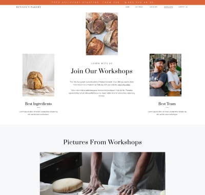 Workshops - Bread Bakery Business | Elementor Kit Library
