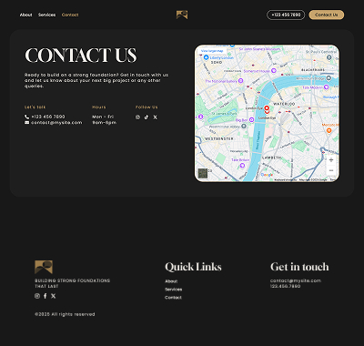 Contact - Construction Company (Hello Plus) | Elementor Kit Library