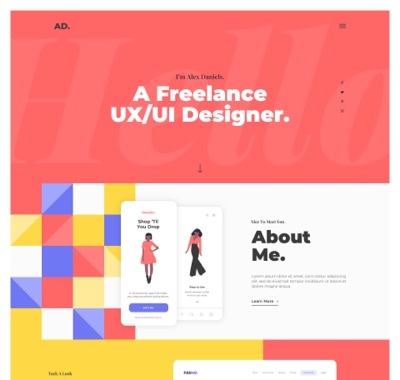 Home - UX/UI Designer Portfolio (Flexbox) | Elementor Kit Library
