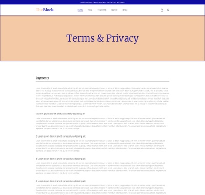 Terms and Privacy - Online Fashion Shop | Elementor Kit Library