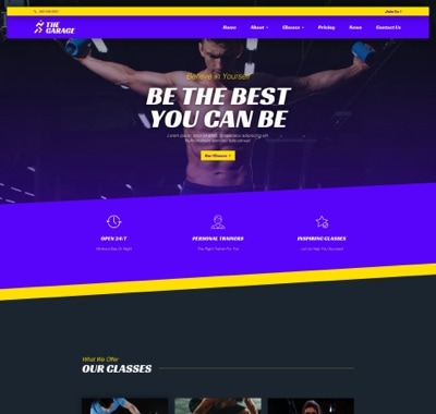 Home - Gym (Flexbox) | Elementor Kit Library