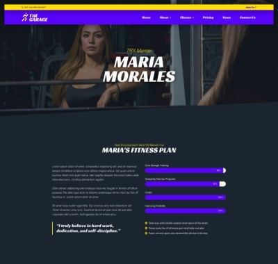 Trainers - Gym (Flexbox) | Elementor Kit Library