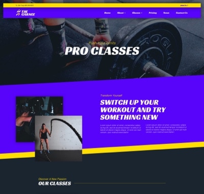 Classes Gym Elementor Kit Library