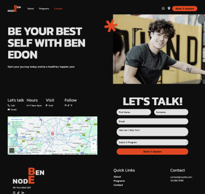 Contact - Personal Training (Hello Plus) | Elementor Kit Library