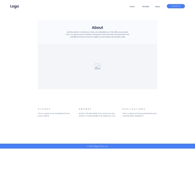 About - Portfolio Wireframe 1 (Flexbox) | Elementor Kit Library