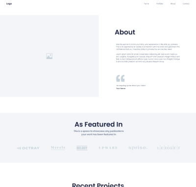 About - Portfolio Wireframe 2 (Flexbox) | Elementor Kit Library