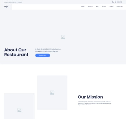 About Us - Restaurant Wireframe 1 (flexbox) | Elementor Kit Library