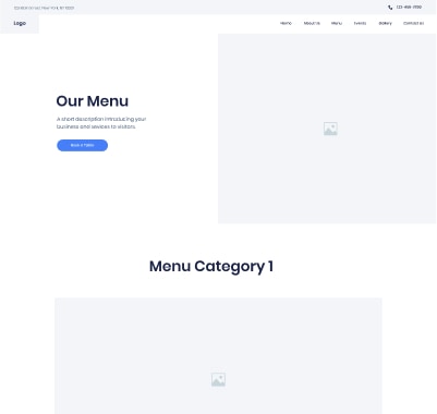 Menu - Restaurant Wireframe 1 (flexbox) | Elementor Kit Library