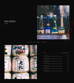 Japanese restaurant - Bar Menu - Library