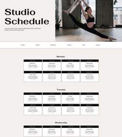 Dance Studio - Schedule - Library