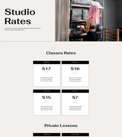 Dance Studio - Pricing - Library